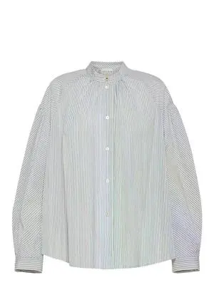 FORTE_FORTE Striped Buttoned Shirt - Blue