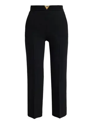Valentino Garavani V-logo Straight-leg Crop Pants - Nero