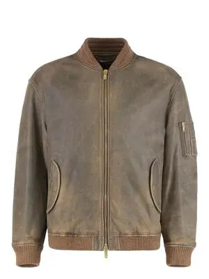 Golden Goose Leather Jacket - Brown