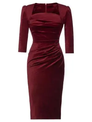 Lena Hoschek Victoria Velvet Midi Dress - Red