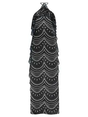 Misa Stranded Pearls Lupita Halter Maxi Dress - Stranded P