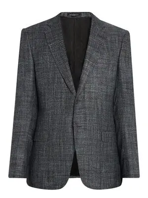 Emporio Armani Blurred Plaid Wool Sports Jacket - Multi