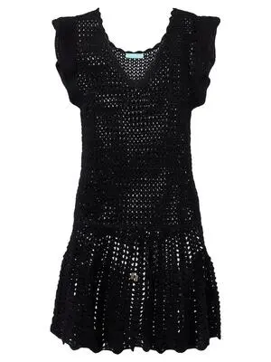 Melissa Odabash Bailey Knitted Cotton Minidress - Black