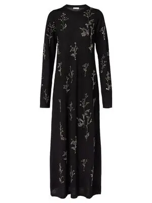 Altuzarra Beaded Wool And Silk Maxi Dress - Black