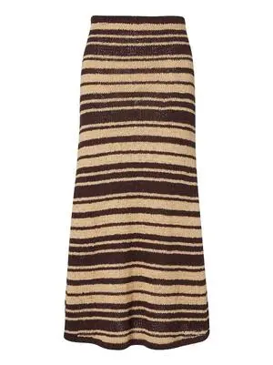 Faithfull The Brand Micah Striped Maxi Skirt - Beige
