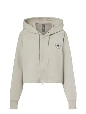 Adidas By Stella McCartney Logo Cotton-blend Jersey Hoodie - Grey