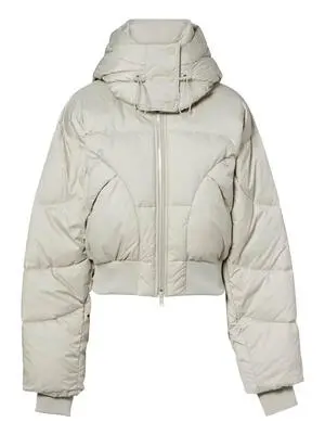Adidas By Stella McCartney Quilted Cropped Puffer Jacket - Grey