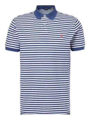 Polo Ralph Lauren Striped Cotton Polo Shirt - Blue