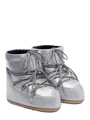 Moon Boot Icon Low Glitter Snow Boots - Silver