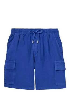 Vilebrequin Straight-leg Linen Cargo Shorts - Blue