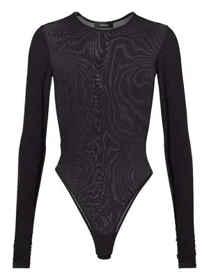 Wardrobe.NYC Sheer Bodysuit - Black