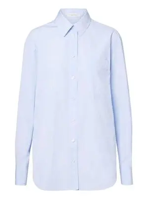THE ROW Gavina Cotton Chambray Shirt - Blue