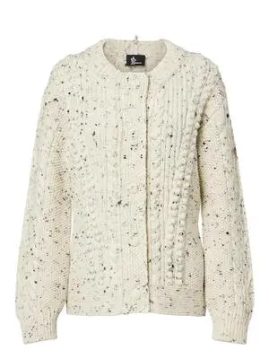 Moncler Cable-knit Wool Cardigan - White