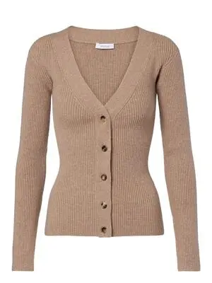 Max Mara Gioiosa Wool And Cashmere-blend Cardigan - Beige