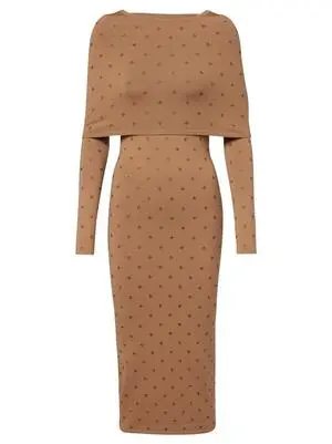 Max Mara Adatti Embellished Wool-blend Midi Dress - Beige