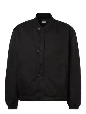 A.PRESSE Silk And Cotton Bomber Jacket - Black
