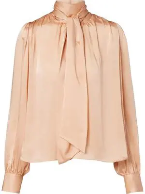 Ulla Johnson Ornament Tie-neck Silk Chiffon Blouse - Pink