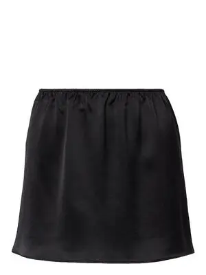 LESET Barb Satin Miniskirt - Black