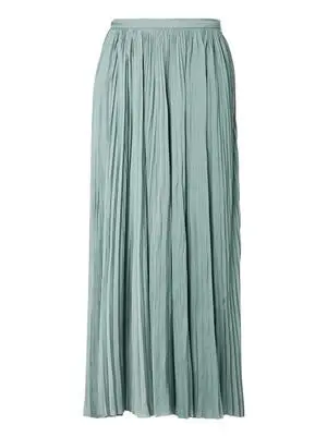 Ulla Johnson Lulu Satin Plissé Maxi Skirt - Blue