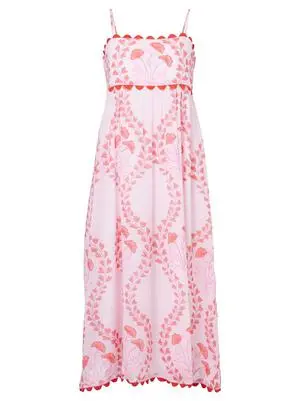 JULIET DUNN Juliet Dunn Printed Cotton Midi Dress Multicoloured