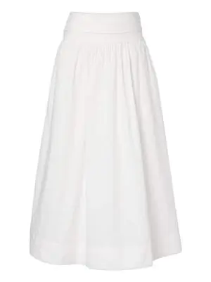 Posse Rue Cotton Midi Skirt - White