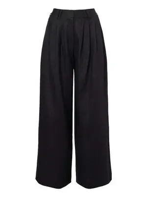 Posse Parker High-rise Wide-leg Linen Pants - Black