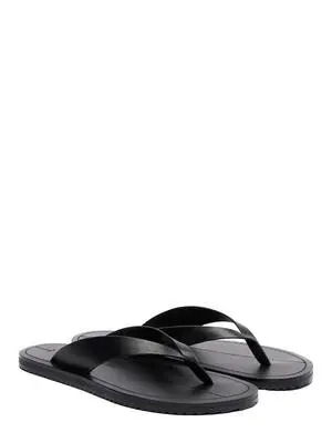 A.emery Flora Leather Thong Sandals - Black