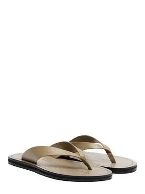 A.emery Flora Leather Thong Sandals - Green