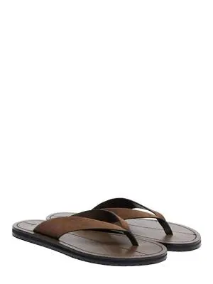 A.emery Flora Suede Thong Sandals - Brown