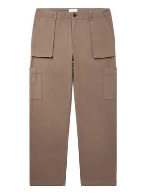 Mr P. Edward Straight-leg Cotton-twill Cargo Trousers - Brown