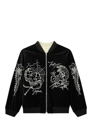 NEIGHBORHOOD Souvenir Reversible Embroidered Bomber Jacket - Black