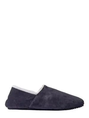 Mr P. Plush-lined Suede Slippers - Blue