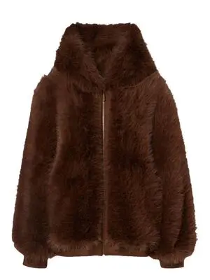 Elie Saab Hooded Zip-up Jacket - Brown