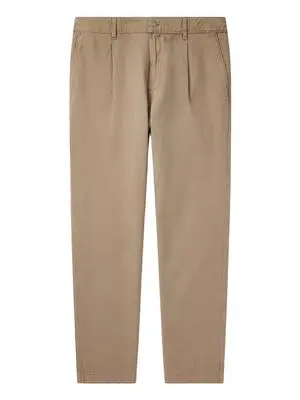 Mr P. Daniel Tapered Pleated Trousers - Brown