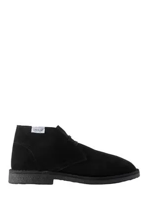 GHIAIA Logo-appliquéd Suede Desert Boots - Black