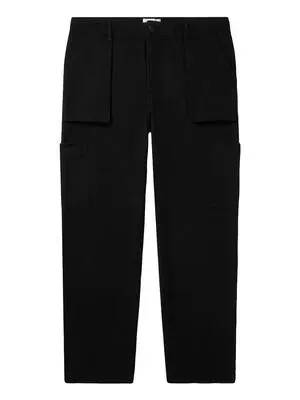 Mr P. Edward Straight-leg Cotton-twill Cargo Trousers - Black