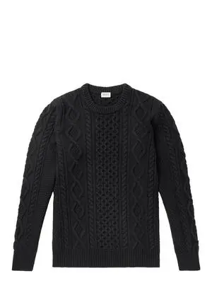 GHIAIA Pescatore Cable-knit Wool Sweater - Black