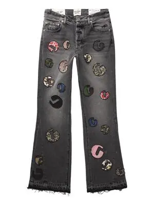 GALLERY DEPT. G-Time Flared Jeans With Logo Appliqués Black