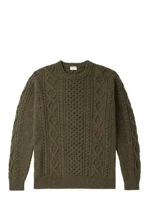 GHIAIA Pescatore Cable-knit Wool Sweater - Green