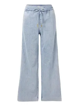 Zimmermann Button-detailed Mid-rise Wide-leg Jeans - Blue
