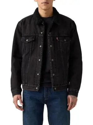 LEVI'S Relaxed-fit Faux Shearling Lined Denim Trucker Jacket - Built To Last Sherpa Trucker
