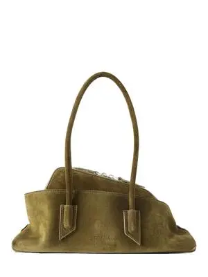 Attico La Passeggiata Small Asymmetric Suede Tote - Green