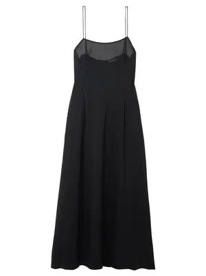 ST. AGNI Silk-blend Georgette Maxi Dress - Black