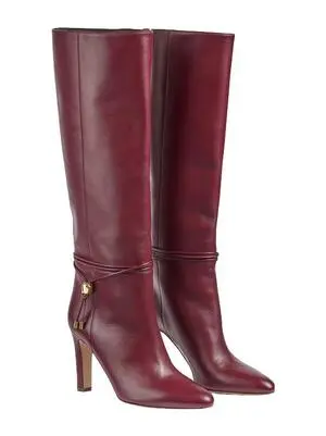 LK BENNETT Loretta Knee High Boots Burgundy