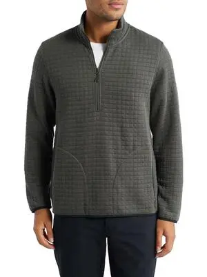 FREE FLY Downvalley Quilted Quarter Zip - Dark Forest