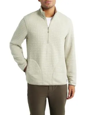FREE FLY Downvalley Quilted Quarter Zip Heather Sandstone