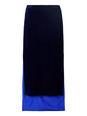 LANVIN Asymmetric Velvet Midi Skirt - Blue