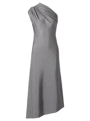 Khaite Coast Asymmetric One-shoulder Lurex Dress - Silver