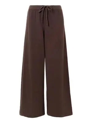 Eterne Wide-leg Cotton-jersey Sweatpants - Brown