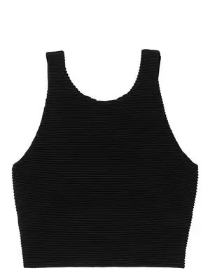 Aje Agave Ribbed-knit Cropped Top - Black